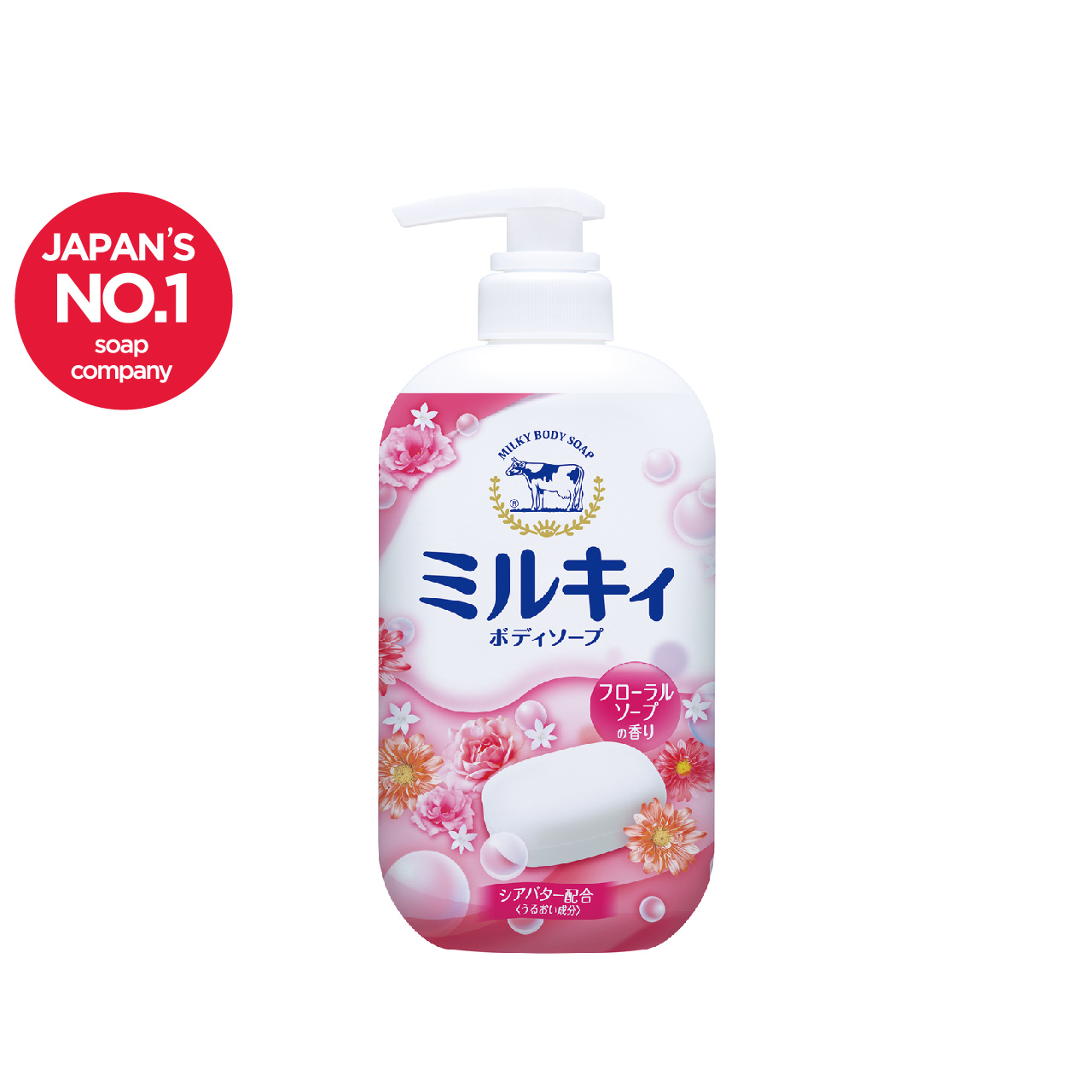 MILKY Body Soap (Floral) Pump 500 mL - Cow Style Indonesia - COW BRAND ...